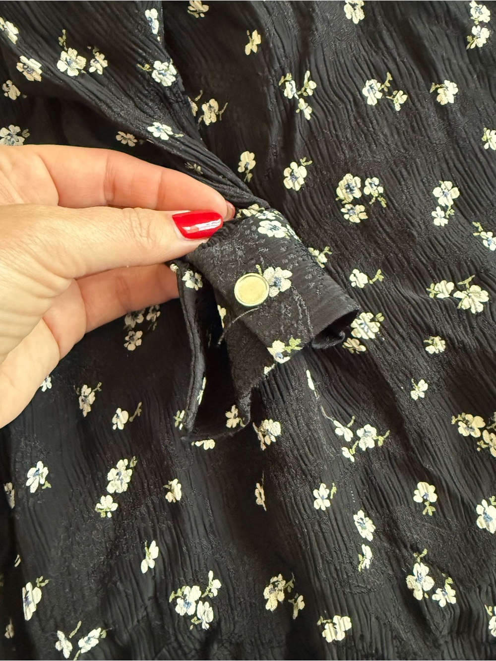 Sezane | Dresses | Sezane Black Mini Dress With White Floral Print ...
